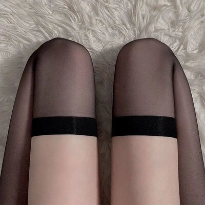 Sweet Lace Stockings Women Thigh Knee Socks Black Thin Leggi