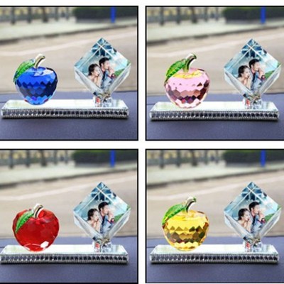 汽车摆件照片定制创意个性车内装饰品水晶魔方旋转摆台车载摆件