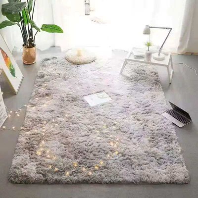 VIKAMA Tie-dyed Fluffy Carpets For Living Room Decor Bedside