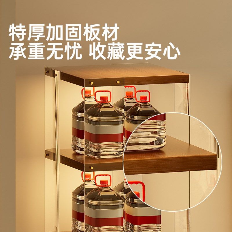 家用陈列柜旋转透明亚克力防尘收纳模型潮玩手办玩具展示柜子