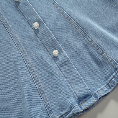 Citgeett Summer Kids Girls Casual Short Sleeve Denim Dress F