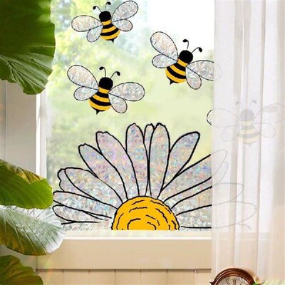 Butterfly Sunflower Stickers Rainbow Window Decal