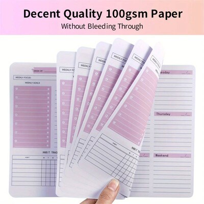 1pc Tree Pattern Spiral Bound Weekly Planner & Notebook & Sc