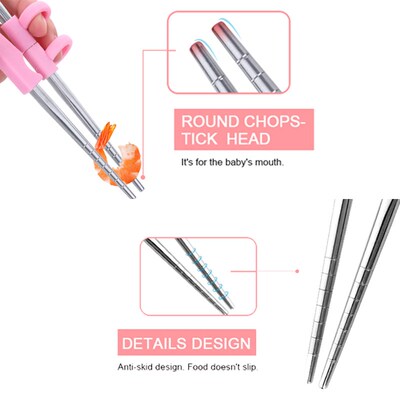 Reusable Stainless Steel Cute Portable Chopsticks For Kids L