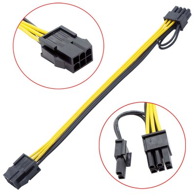 PCI Express 6 Pin P Female to Male 8 (6+2) Pin PCIE Extensio