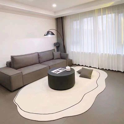Quiet Style Minimalist White Cashmere  Shaped Living Room Be