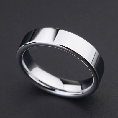 High Polished Silver Color Tungsten Wedding Rings for Couple