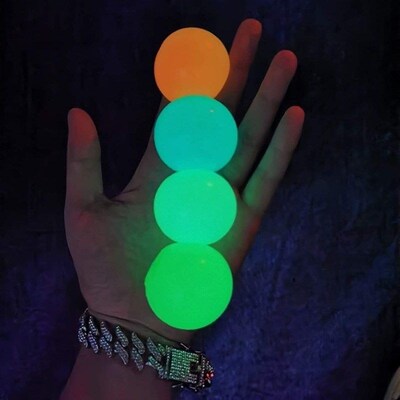 4pc Stick Wall Ball Glowing Globbles Fidget Toy Squash Xmas