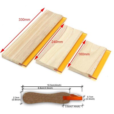 3pcslot Wearproof Silk Screen Printing Squeegees Blade Wood