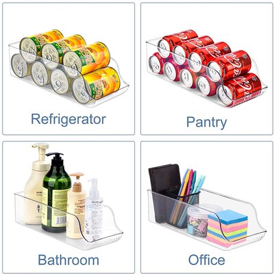 Fridge Organizer Bins Can Drink Dispenser Holder Refrigerato