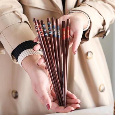 Chinese Red Sandalwood Chopsticks -Couple Style Gift Box Set