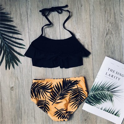 Children Girls Bikini Set 2022 Falbala Two-Pieces Swimming S