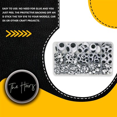 730x Plastic Wiggly Googly Eye Self-adhesive Sticky DIY