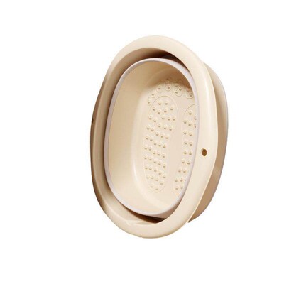 New Foldable Cream-Colored Foot Soaking Tub, Portable for Ho