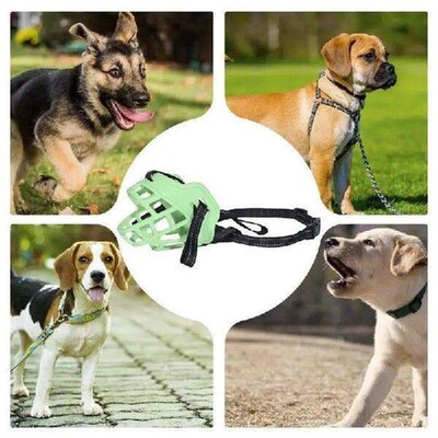 Fluorescent Dog Muzzle Pet Dog Adjustable Anti-Biting