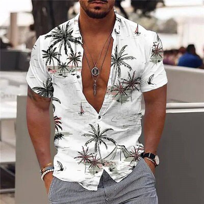 2023 Coconut ree Shirts For Men 3d Printed Mens Hawaiian Sh