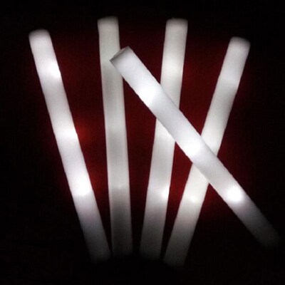 White Light Glow Sticks 20 Pcs LED Foam Sticks Glow Cheer Ba