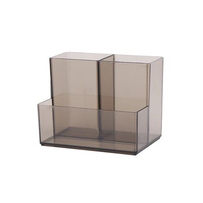 1/2/3Pcs Transparent 3 Grids Pen Holder Box Make Up Brush Bu
