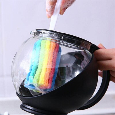 Sponge cup cleaning set, including a magic cup brush, tea cu