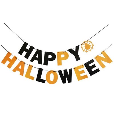 速发Halloween Flag Parrty decoration Paper Dovetail Letter F
