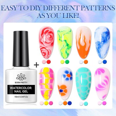 BORN PRETTY 10ml Watercolor Nail Gel Clear Transparent