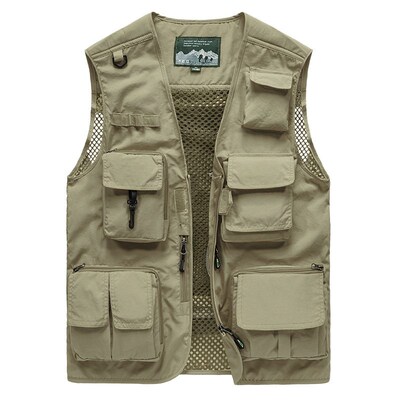 Outdoor Vest Mens Multi-pocket Plus Size Mens Vest Photogr
