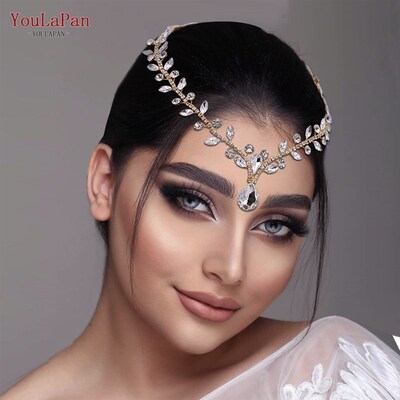 YouLaPan HP466 Wedding Forehead Headband Rhinestone Women He
