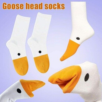 1/2pairs Funny Goose Duck Printed Socks Fashion Women Cartoo
