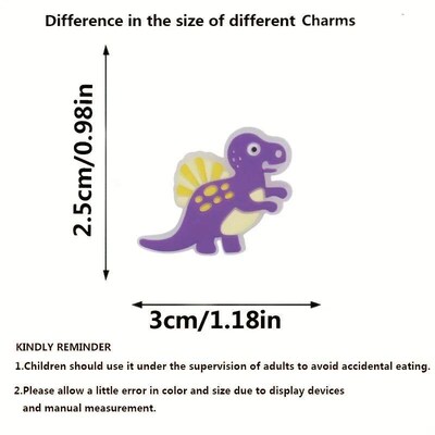 12Pc Luminou Dinoaur Shoe Charm - 12PC Set for Croc and Sand
