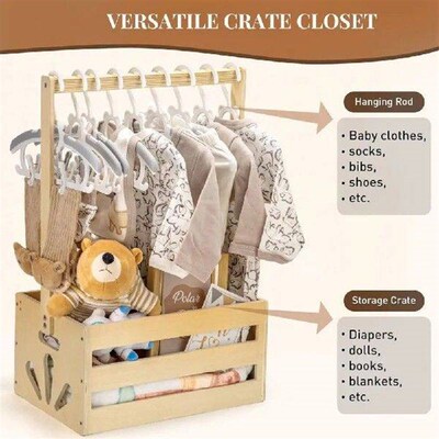 Space-saving Storage Rack Rustic Wooden Baby Shower Crate