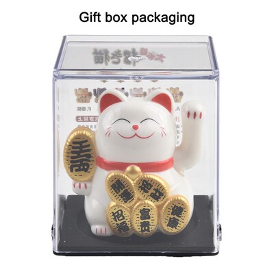 2inch Solar Powered Maneki Neko Lucky Cat Welcoming Chinese