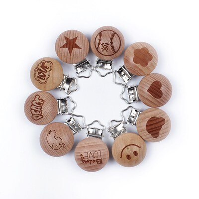 10Pcs/Lot Wooden Pacifier Clip Nursing Accessories Beech Woo