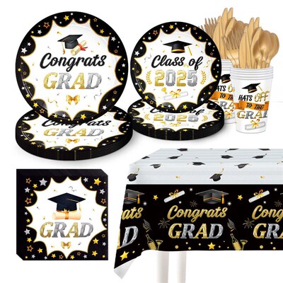 Graduation Disposable Party Tableware Congrats Grad Theme