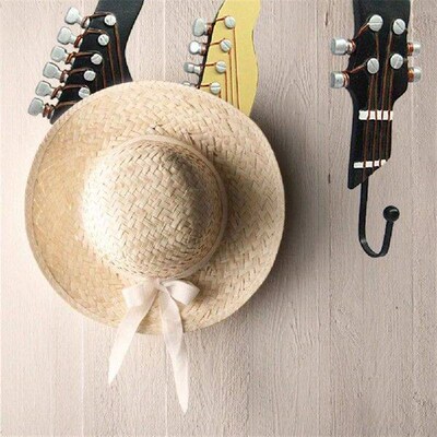 3Pcs Creative Resin Hook Guitar Head Shaped Hanger Resin
