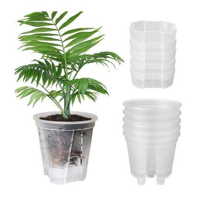 6 Inch Transparent Plastic Garden Pots Self Watering