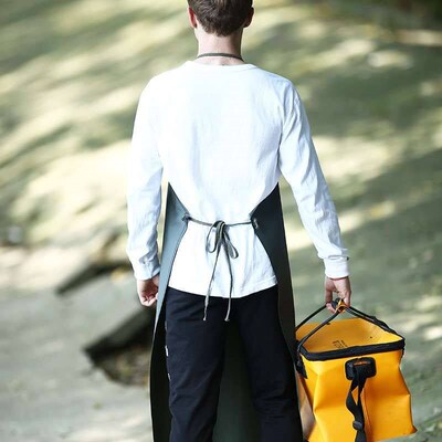 Leather weak acid and alkali resistant apron canteen aunt pv