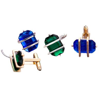 Czech Blue ustrin Dimond Crystl Button Cufflinks Fshion Men