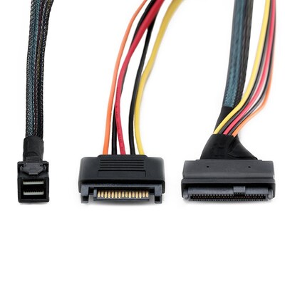 0.5M/1.5Ft Mini SAS SFF 8643 to U.2 SFF-8639 Cable with 15 P
