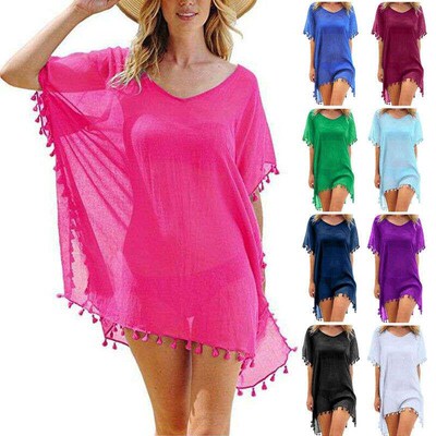 New Chiffon Tassels Beach Wear Women Swimsuit Cover Up Swimw