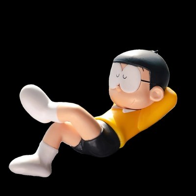 睡觉大雄汽车摆件车尾部车顶玩偶车载车内车外中控屏卡通装饰创意