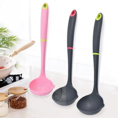 *Silicone spoon with leaky mouth porridge hot pot spoon kitc
