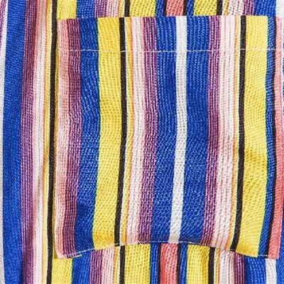 Mens Summer Cotton Stand Collar Fit Hawaii Fashion Striped