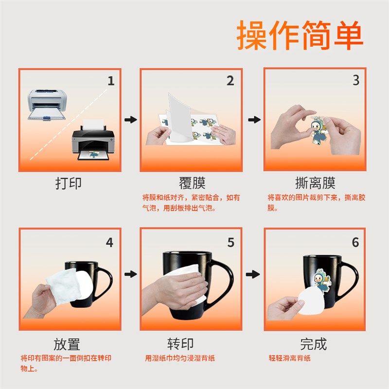 WT赢家转印 激光喷墨打印手绘水转印纸膜纸免烘烤免光油白色贴纸