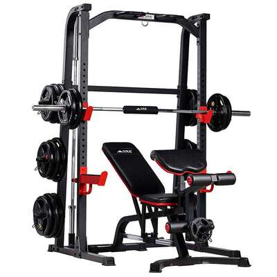 迈特森MS460+MS6102深蹲架训练凳（轻商用）多功能力量训练器械