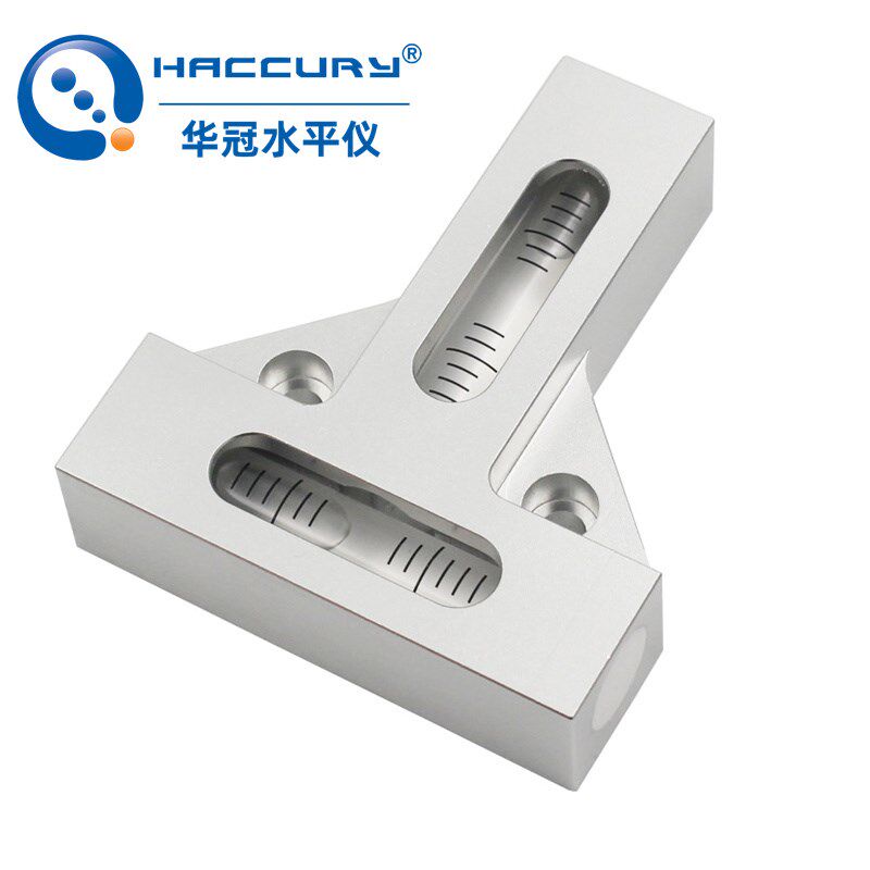 金属T型水平仪高精度XY轴水准泡珠双向玻璃水平泡孔距25 30 35mm