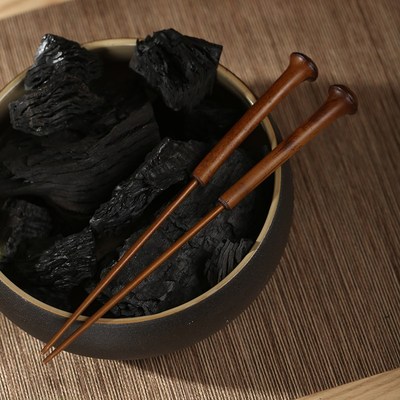 手工筇竹围炉煮茶具零配件火箸茶勺茶针火钵碳夹橄榄碳火钳夹家用