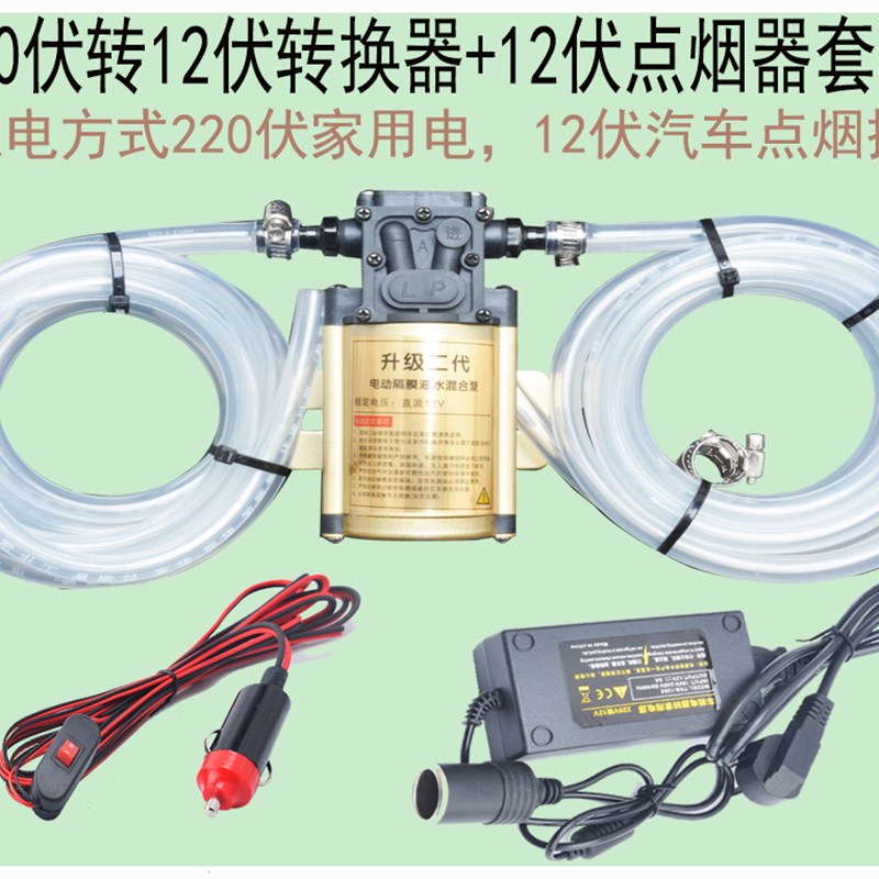 电动抽油泵12v24V220V汽车油箱抽油泵汽油柴油自吸泵加油机透明管
