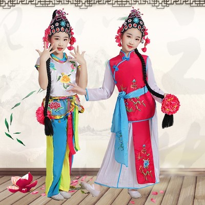 儿童俏花旦演出服女童京剧戏曲舞蹈服小花旦戏服国剧花木兰小红娘