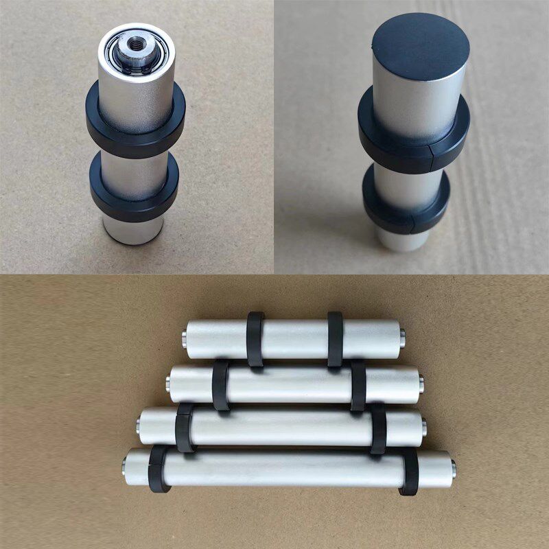 标签滚筒铝合金滚轮纠偏覆标轮贴标机定位胶圈耐磨铝辊滚轴放料架