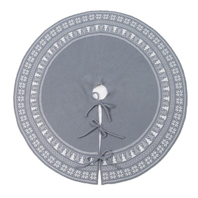 圣诞节装饰品针织红色圣诞树裙白色麻花树底围裙节日装扮地垫布置